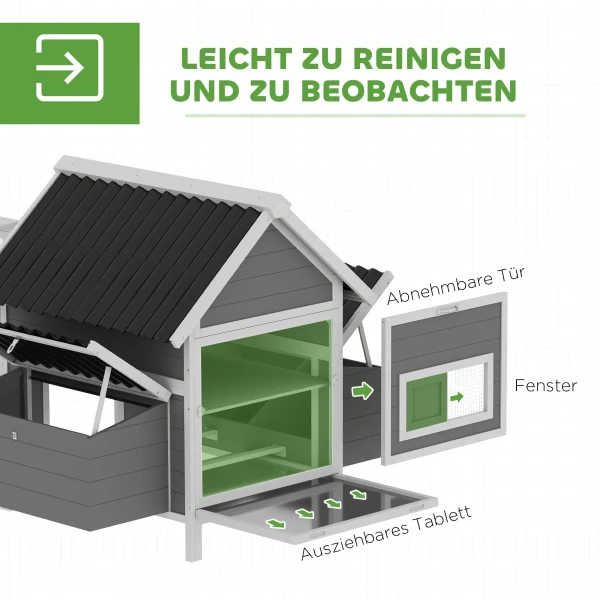 Grote Kippenhok Voor 7-10 Kippen, Zitstokken, Schommel, Venster ...
